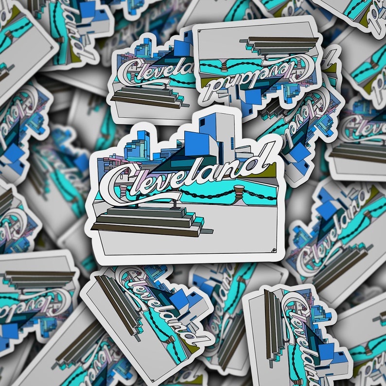 Cleveland Ohio Script Harbor Sign Sticker Cleveland Script - Etsy