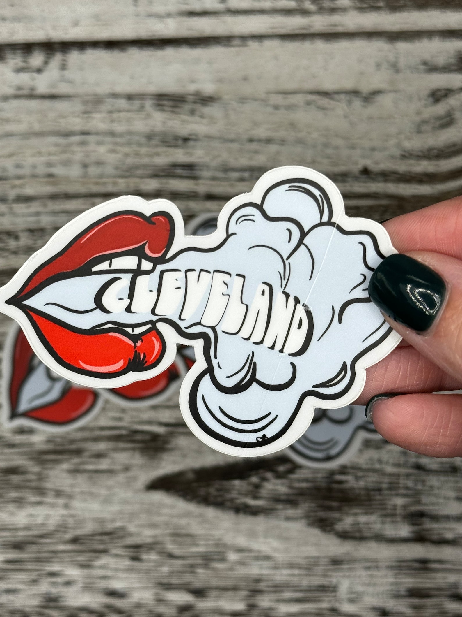 Cleveland Red Lips Stickers Cleveland Stickers Ohio - Etsy