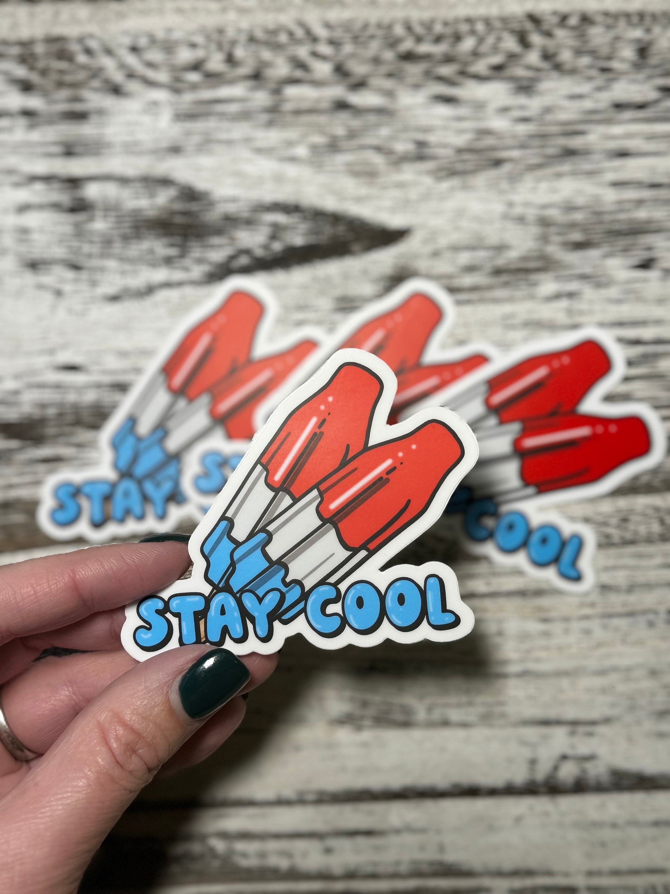 Stay Cool Stickers, Rocket Popsicle Stickers, Retro Stay Cool Stickers ...