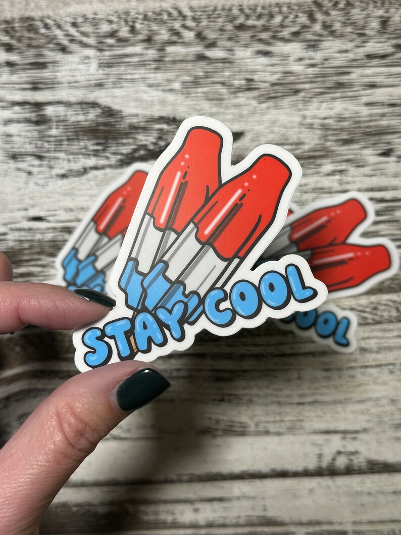 Stay Cool Stickers, Rocket Popsicle Stickers, Retro Stay Cool Stickers ...