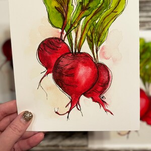 Beets Watercolor Art Print: Colorful Kitchen Wall Decor - Etsy