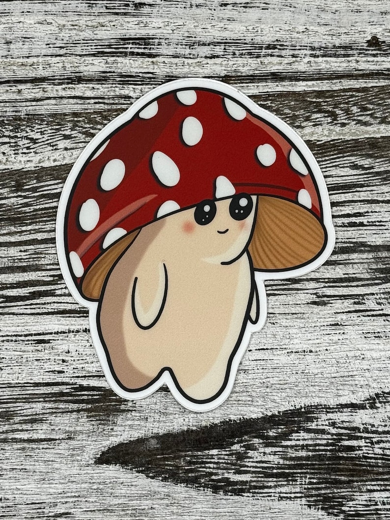 A Fungi Sticker Mushroom Stickers Fungi Stickers Mushy - Etsy