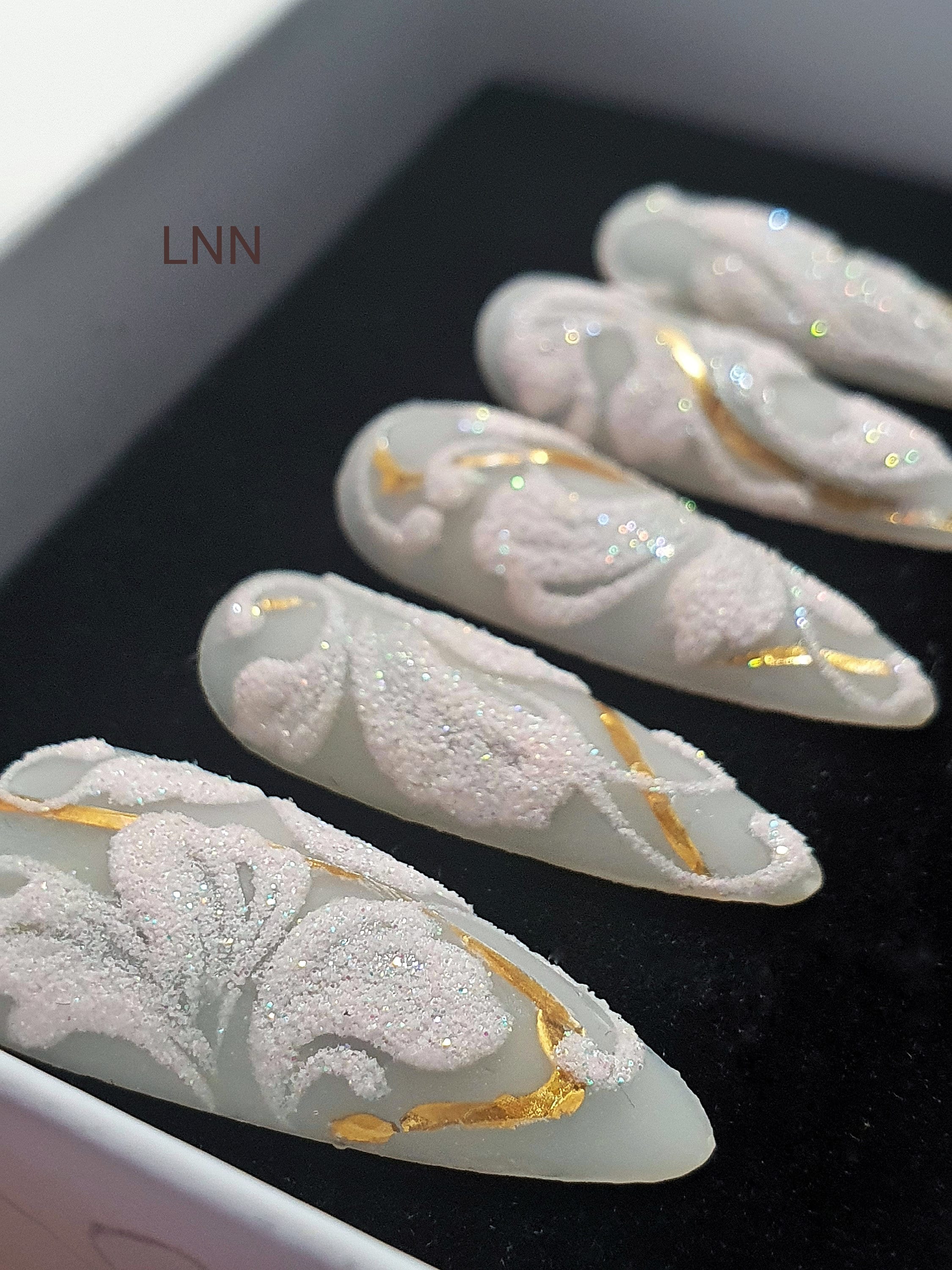 Wedding Press on Nails Bridal Nails Press on Nails Pink | Etsy