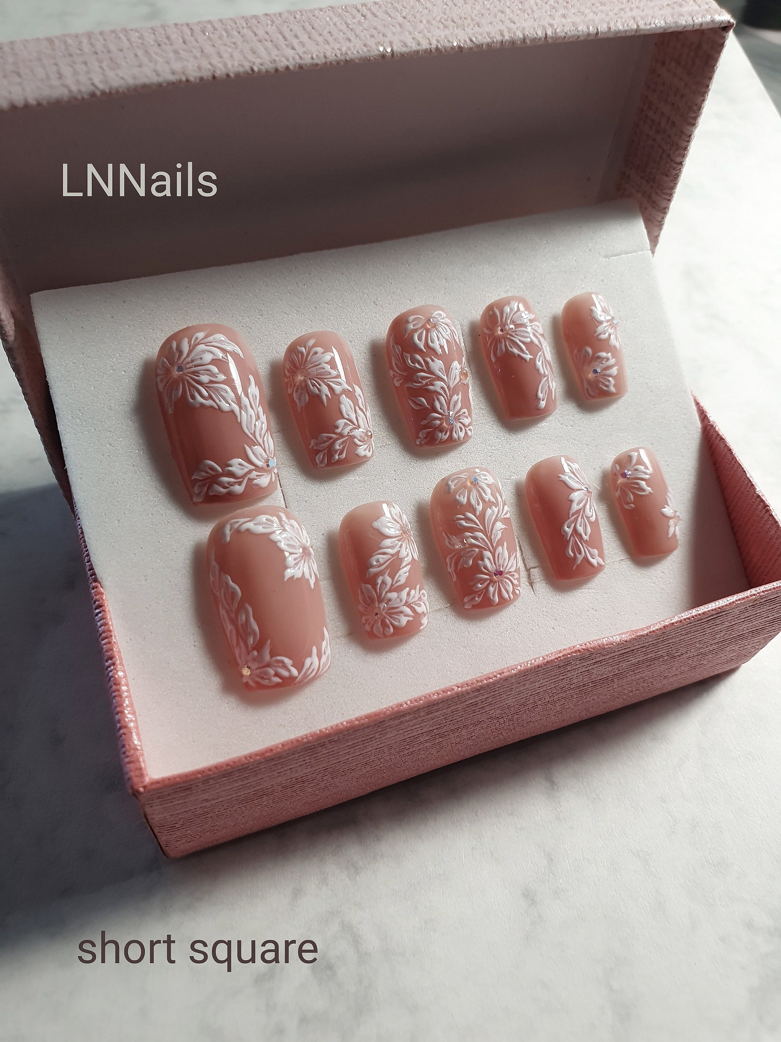 Wedding Press on Nails Wedding Nails Press on Nails Floral | Etsy Canada