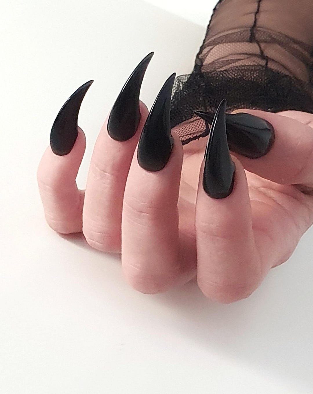 Black Dragon Claws Long Curved Wolf Claws Press Ons - Etsy