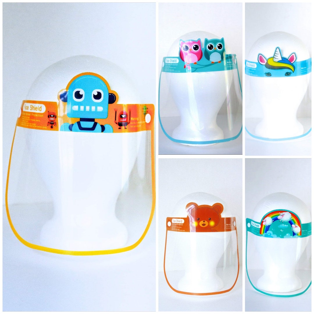 Child Face Shield Mask 5 Pack Unicorn, Robot, Bear, Rainbow, Owls - Etsy