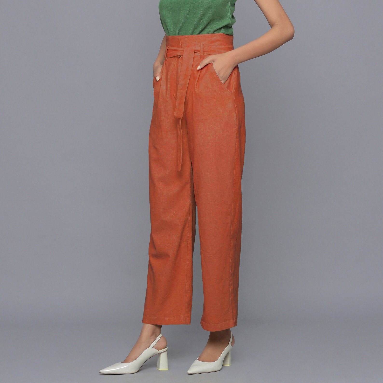 Sunset Rust 100% Cotton Corduroy Pant, Customizable Wide-legged Pant ...