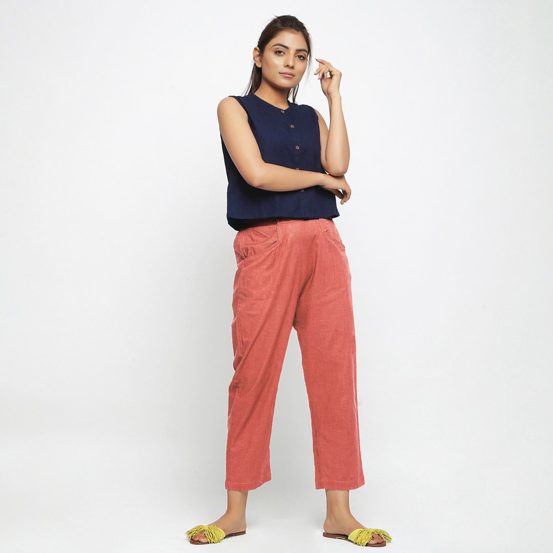 Navy Blue Top, Red Pants, Co-ord Set, Customizable Set, Comfy Set - Etsy