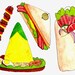 15 Set Watercolor Food Clipart, Hand Painted Clipart, Food Clipart ...