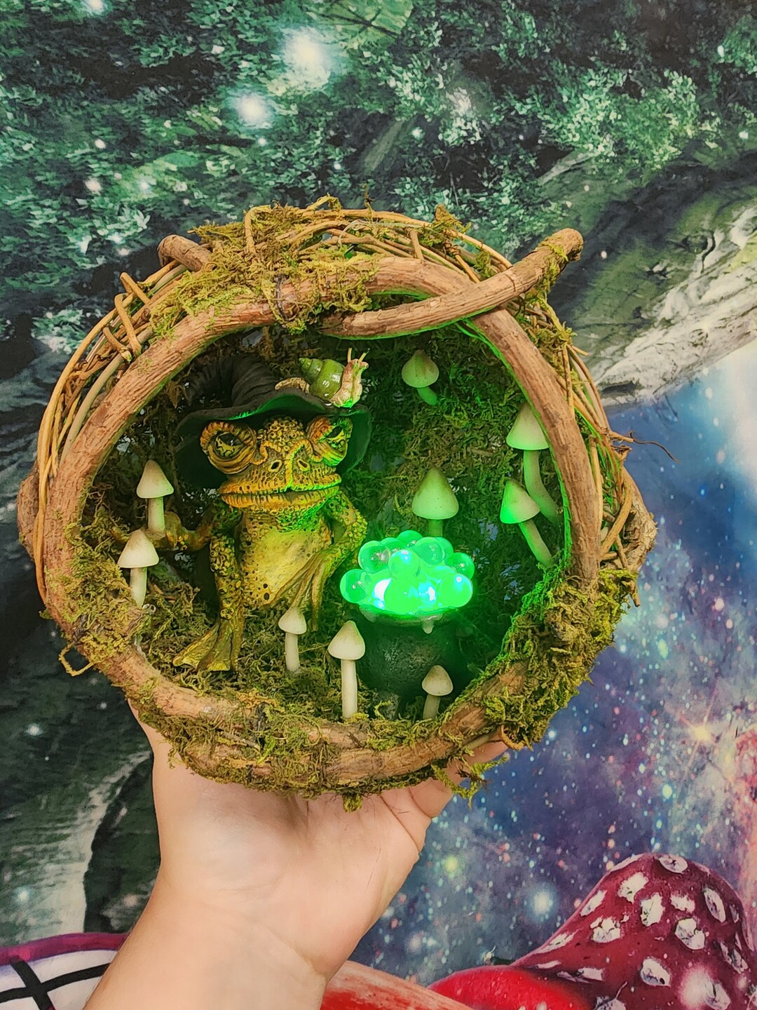 Wizard Toad Glowing Moss Terrarium - Etsy