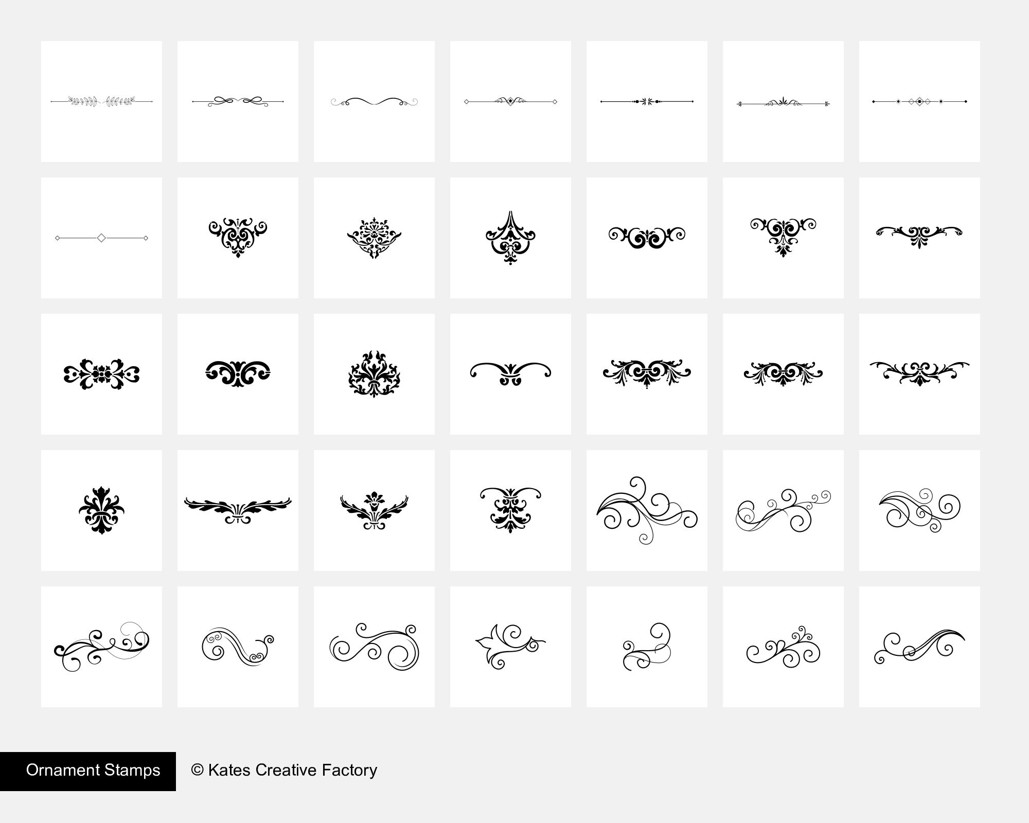 Ornament Procreate Stamps Floral Frame Stamps Ornate | Etsy