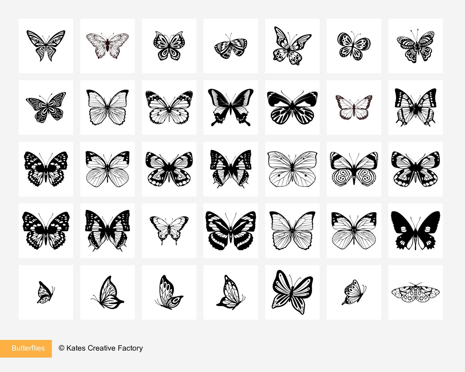 150 Butterfly Tattoo Procreate Stamps: Tattoo Artist Brushes (digital ...