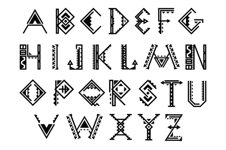 Aztec Alphabet Procreate Stamps: Lettering Brush Set (commercial ...