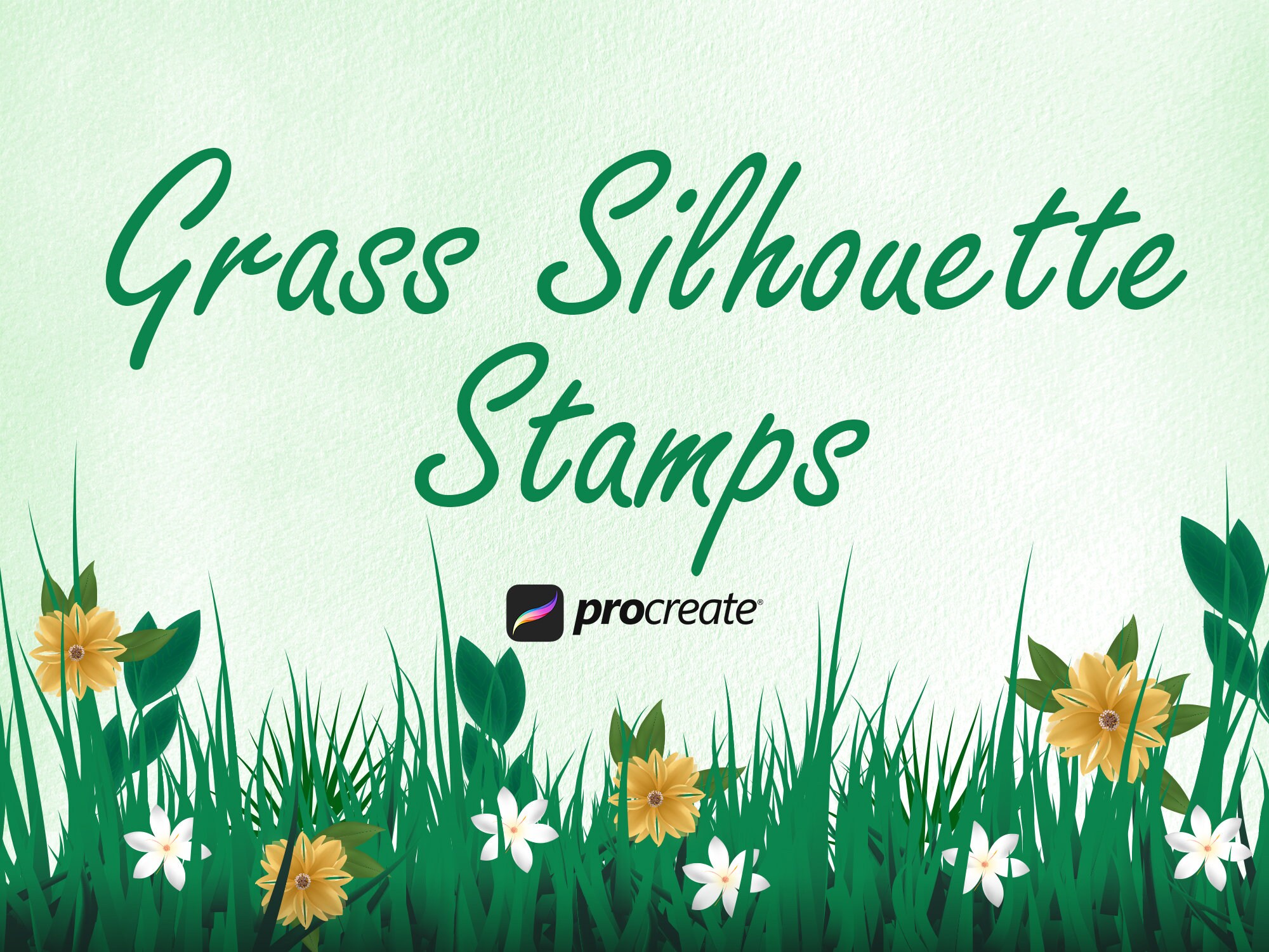 Grass Procreate Stamps Wild Plant Procreate Stamps | Etsy