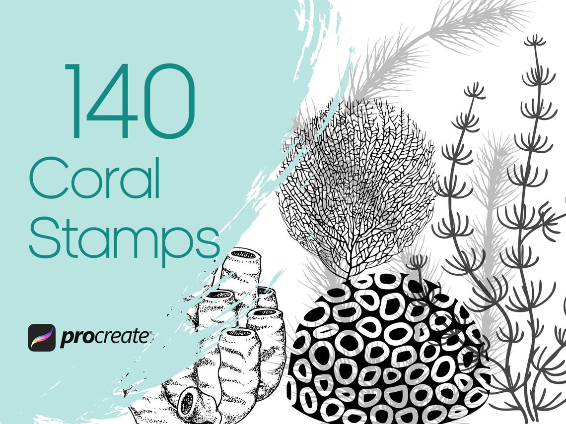 Coral Procreate Stamps Underwater Procreate Stamps Sea - Etsy