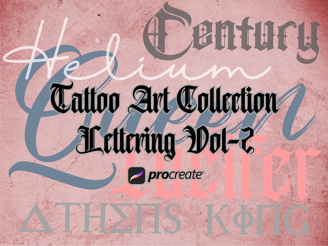 Procreate Tattoo Lettering Vol-2 Procreate Tattoo Stamps - Etsy