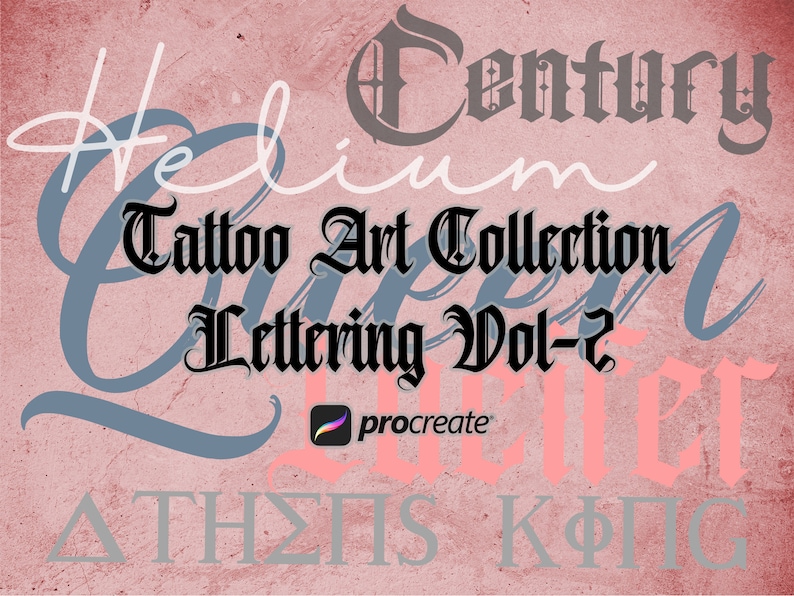 Procreate Tattoo Lettering Vol-2 Procreate Tattoo Stamps - Etsy