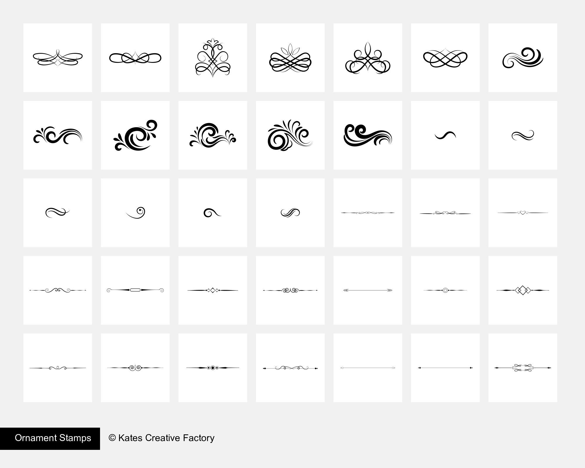 Ornament Procreate Stamps Floral Frame Stamps Ornate | Etsy