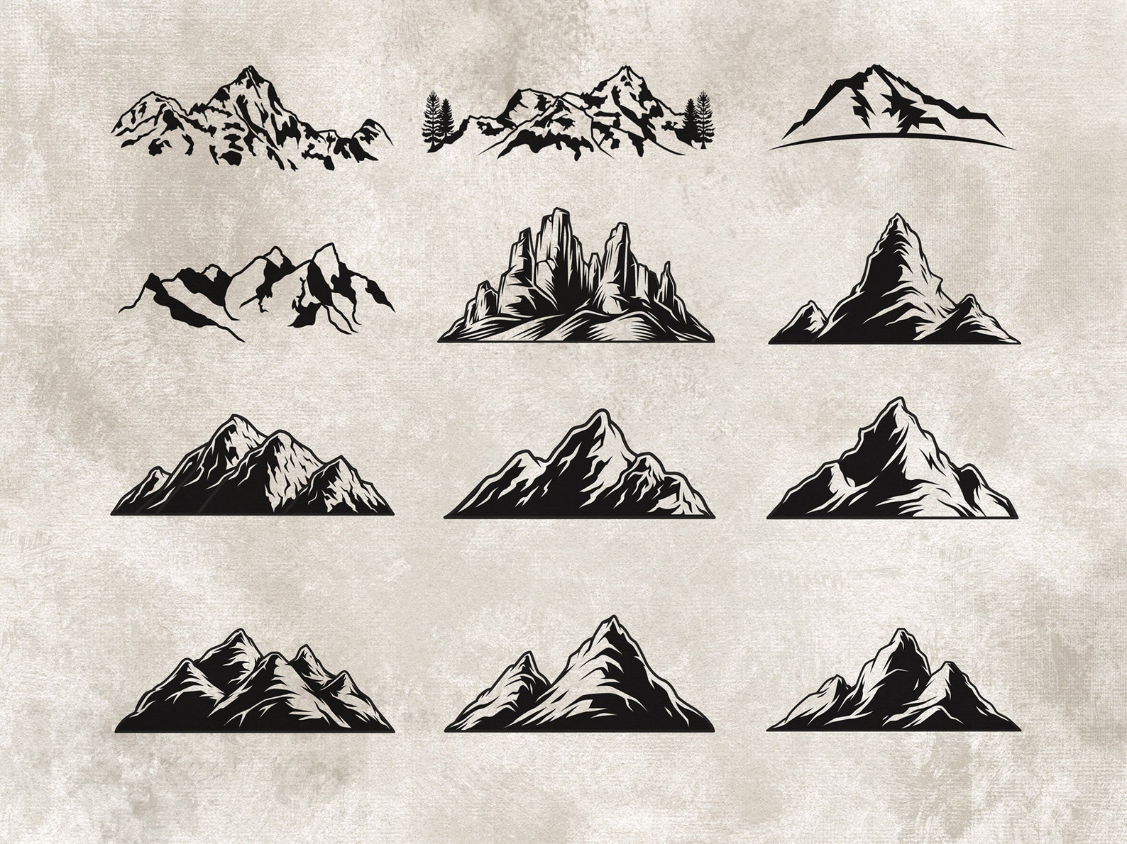 Mountain Procreate Stamps Landscape Procreate Stamps | Etsy