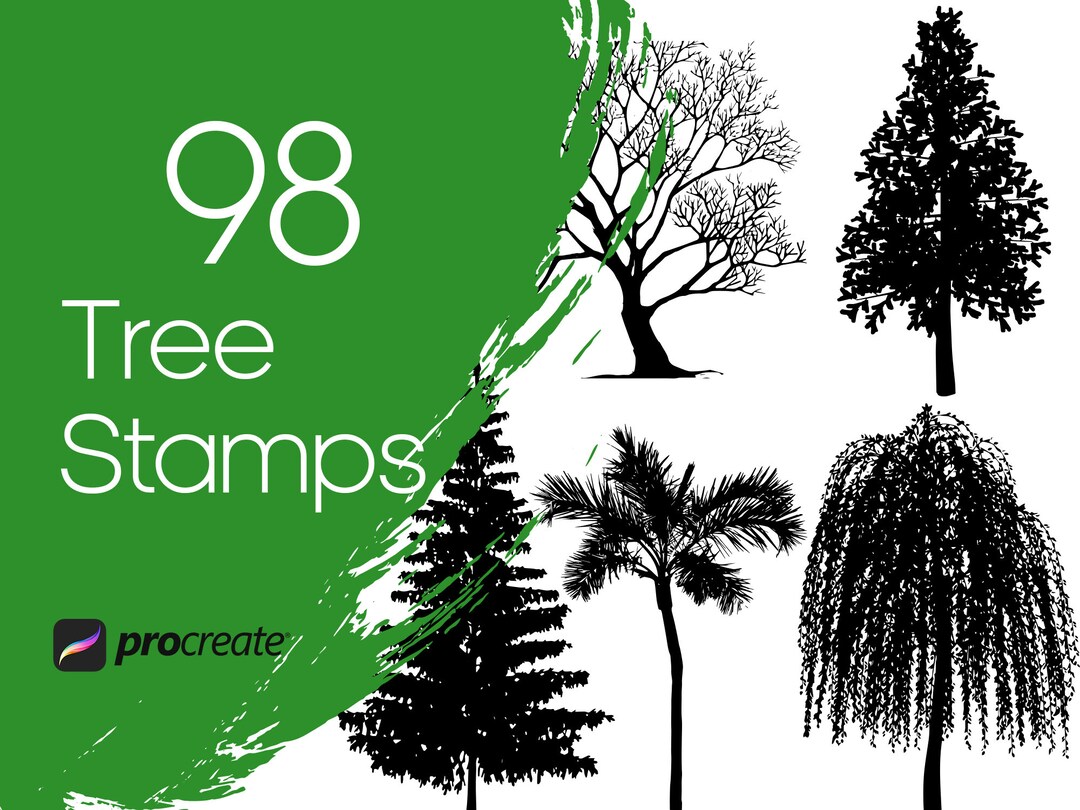 Tree Procreate Stamps | Nature Procreate Stamps | Landscape, Outdoor ...