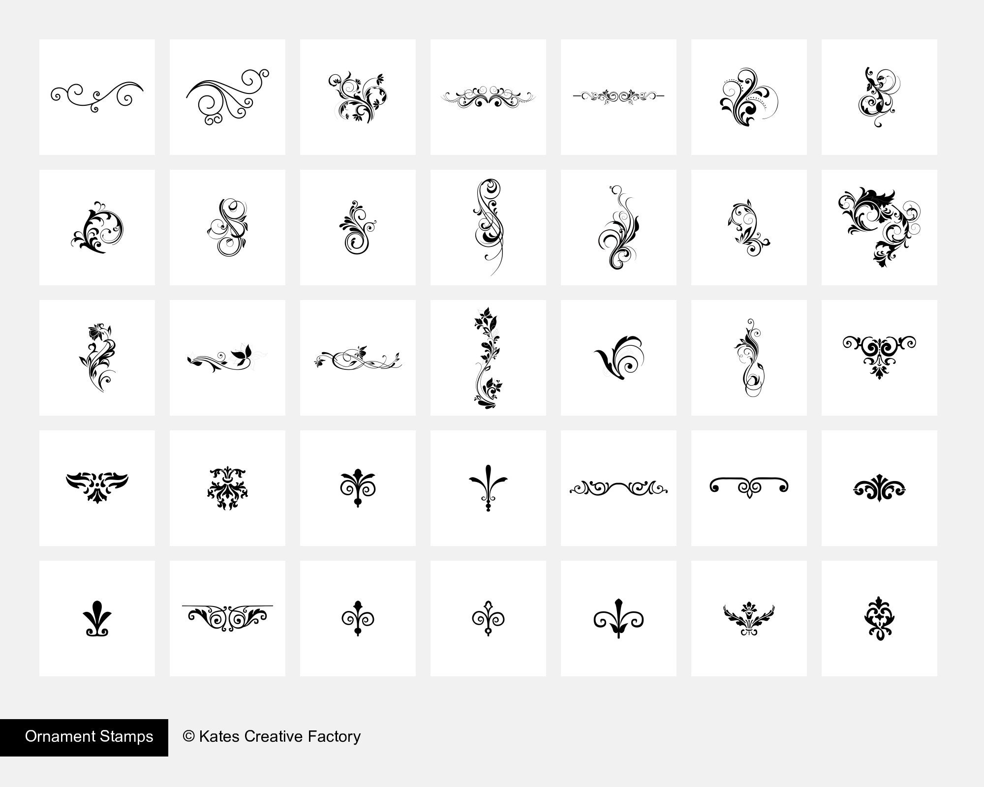 Ornament Procreate Stamps Floral Frame Stamps Ornate | Etsy