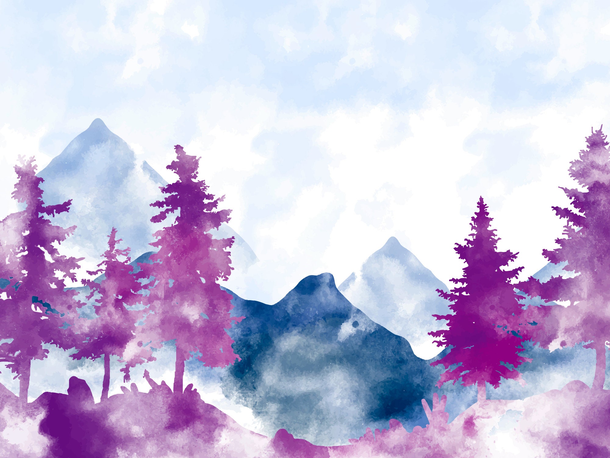 Mountain Procreate Stamps Landscape Procreate Stamps | Etsy