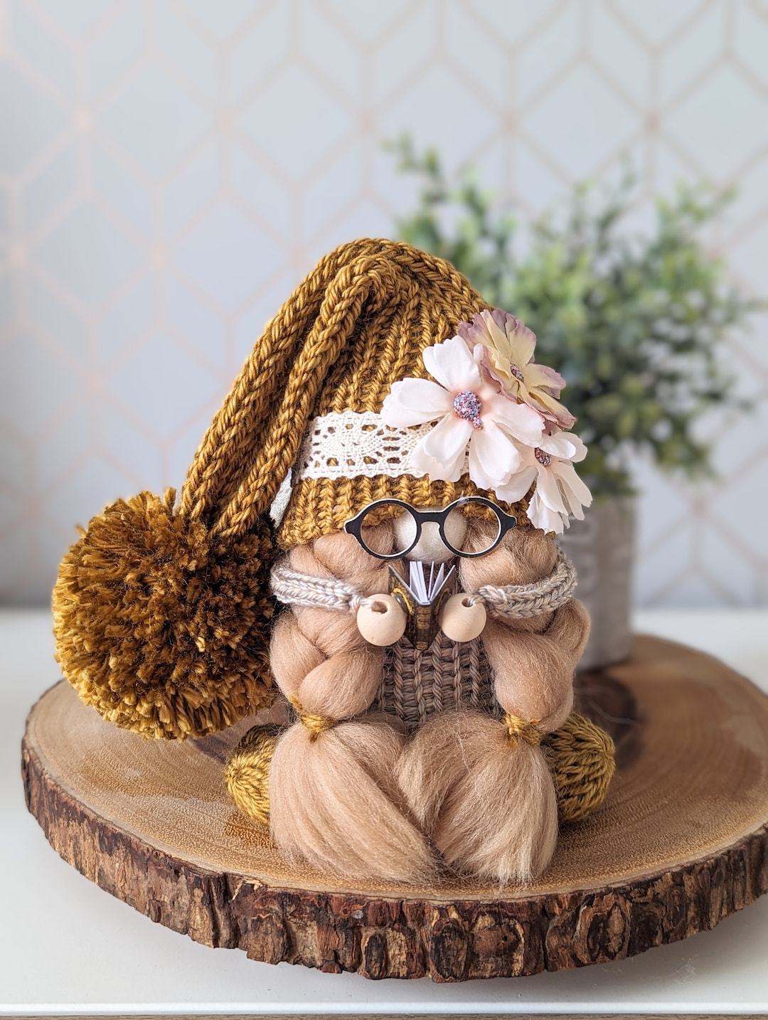 Handmade Reading Gnome Tiered Tray Decor Gnomes Gift Decor - Etsy