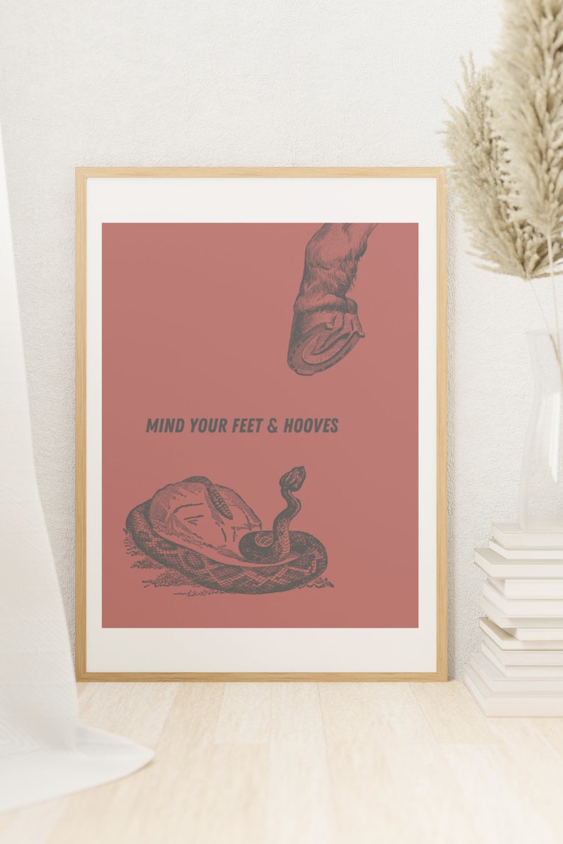 Mind Your Feet & Hooves Printable Art Neutral Wall Art - Etsy