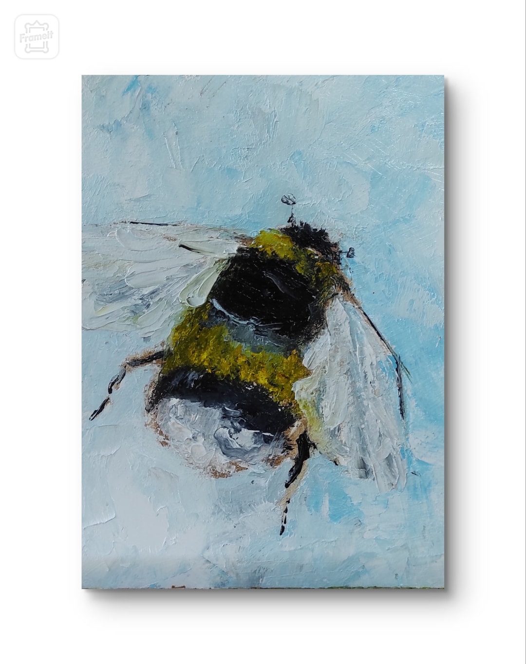 Bumble Bee Oil Painting Animal Original Art Honeybee Artwork Insect ...