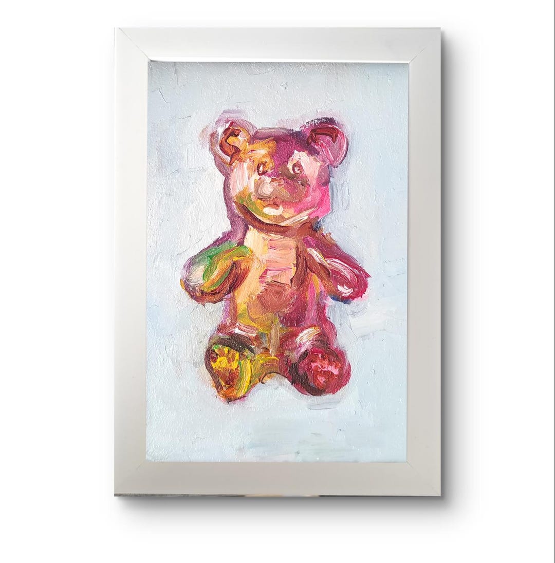 Gummy Bear, Candy Original Art, Miniature Oil Painting , Impasto ...