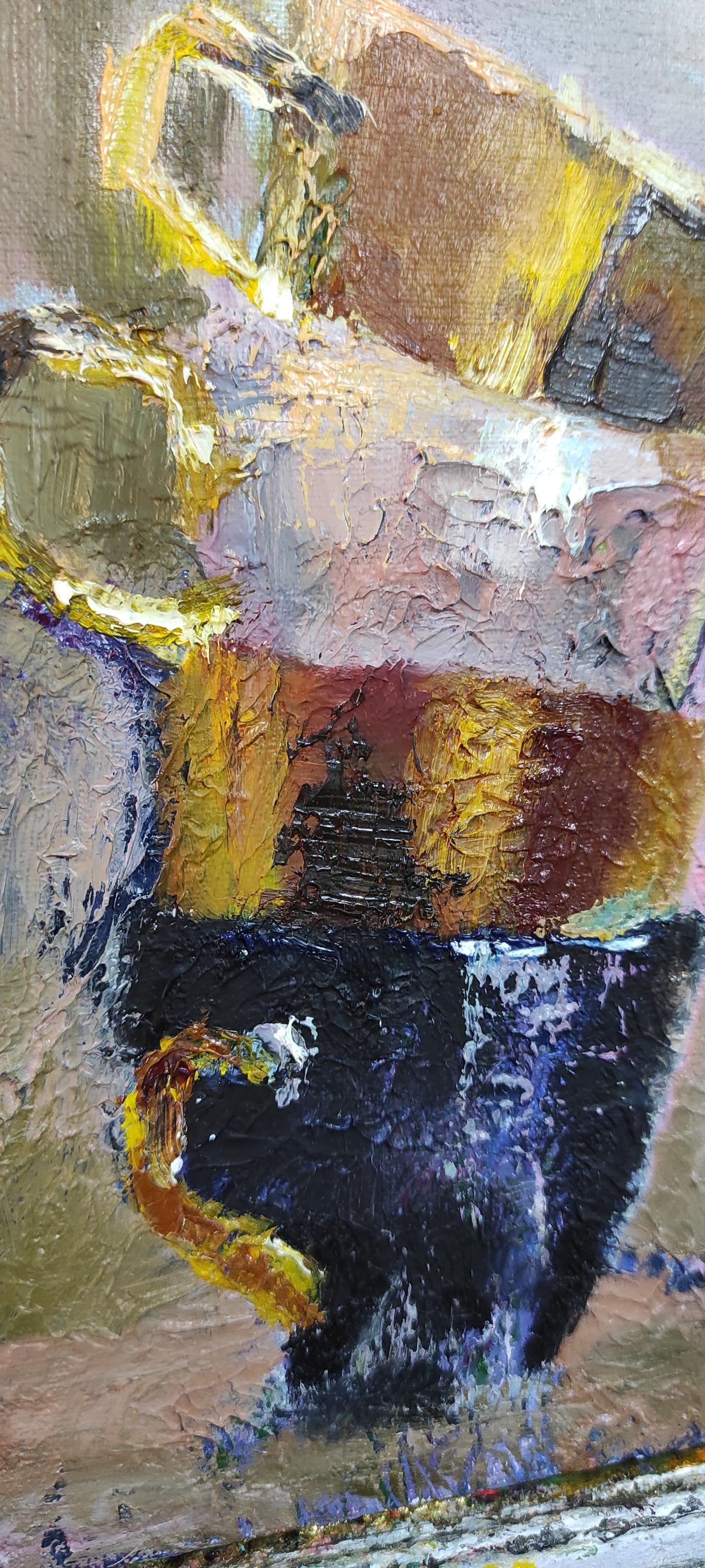 Still Life Original Art Cups Oil Painting Impasto Artwork Abstract ...