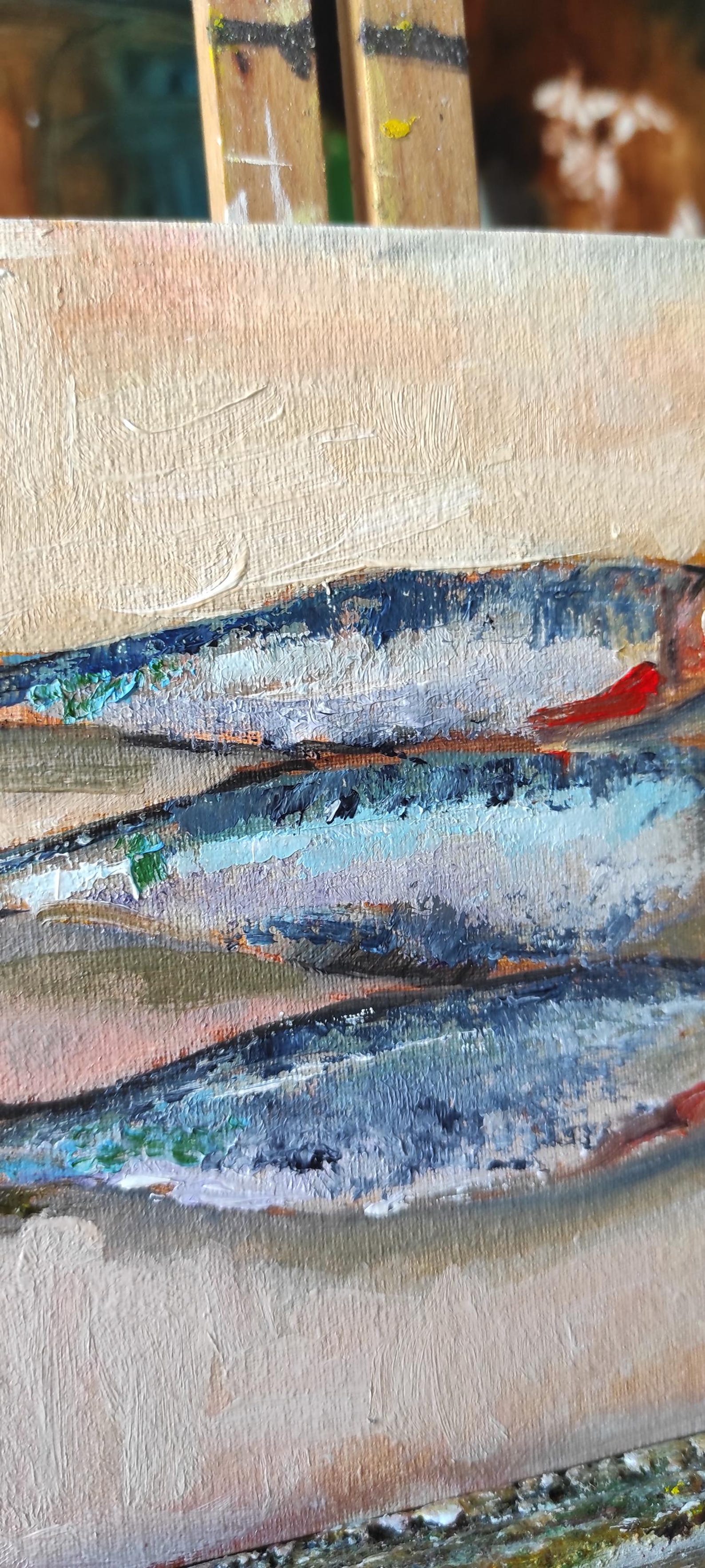 Sardines Painting Sardines Original Art Impasto Painting Semi Abstract ...