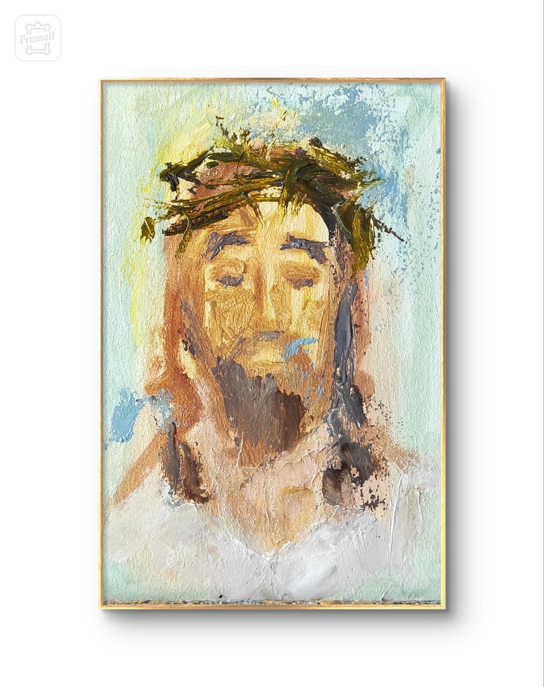 Jesus Crown of Thorns Painting Original Oil Painting Small Painting ...
