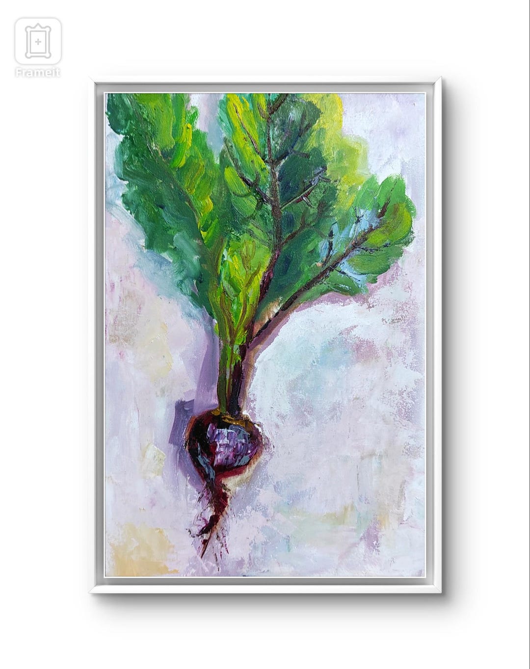 Beet Painting Kitchen Wall Art Beet Impasto Semi Abstract Artwork Oil ...