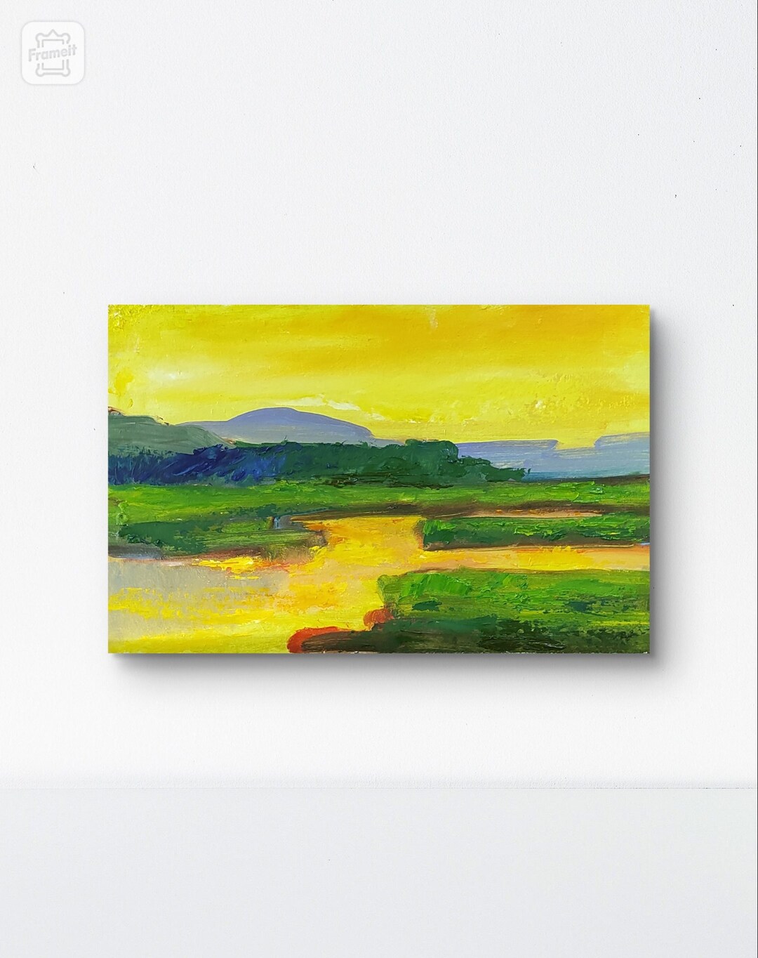 Marsh Oil Painting Original Hand Painted Art Signed Abstract Landscape ...