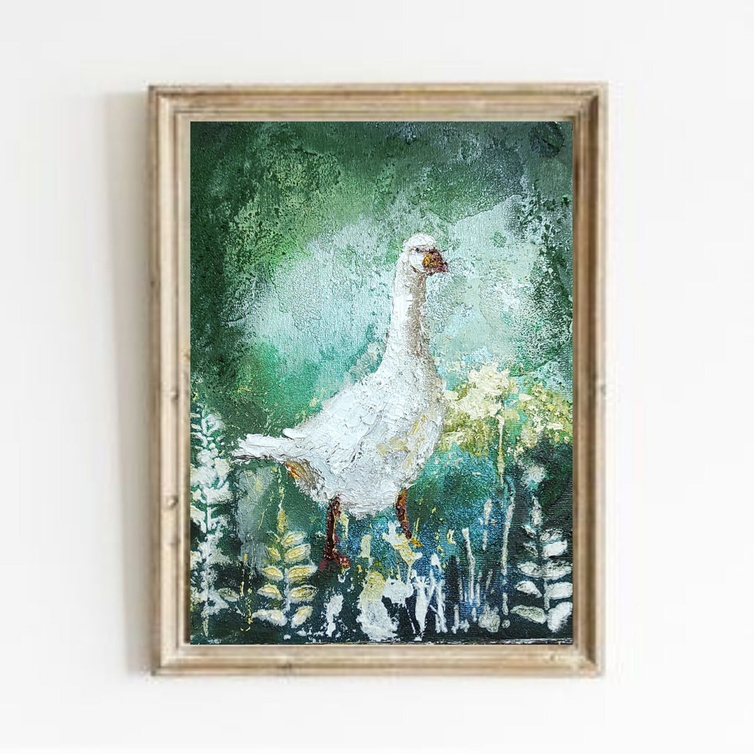 Goose Painting Original Oil Painting Animal Artwork Impasto Oil ...
