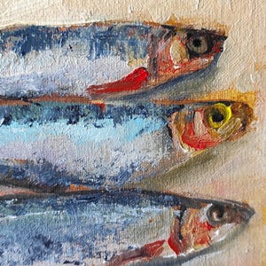 Sardines Painting Sardines Original Art Impasto Painting Semi Abstract ...