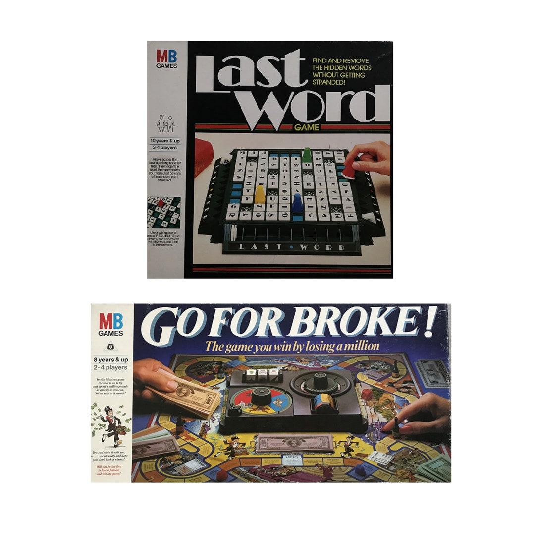 Vintage Board Games by MB Games Choose From: Last Word Game 1996 / Go ...