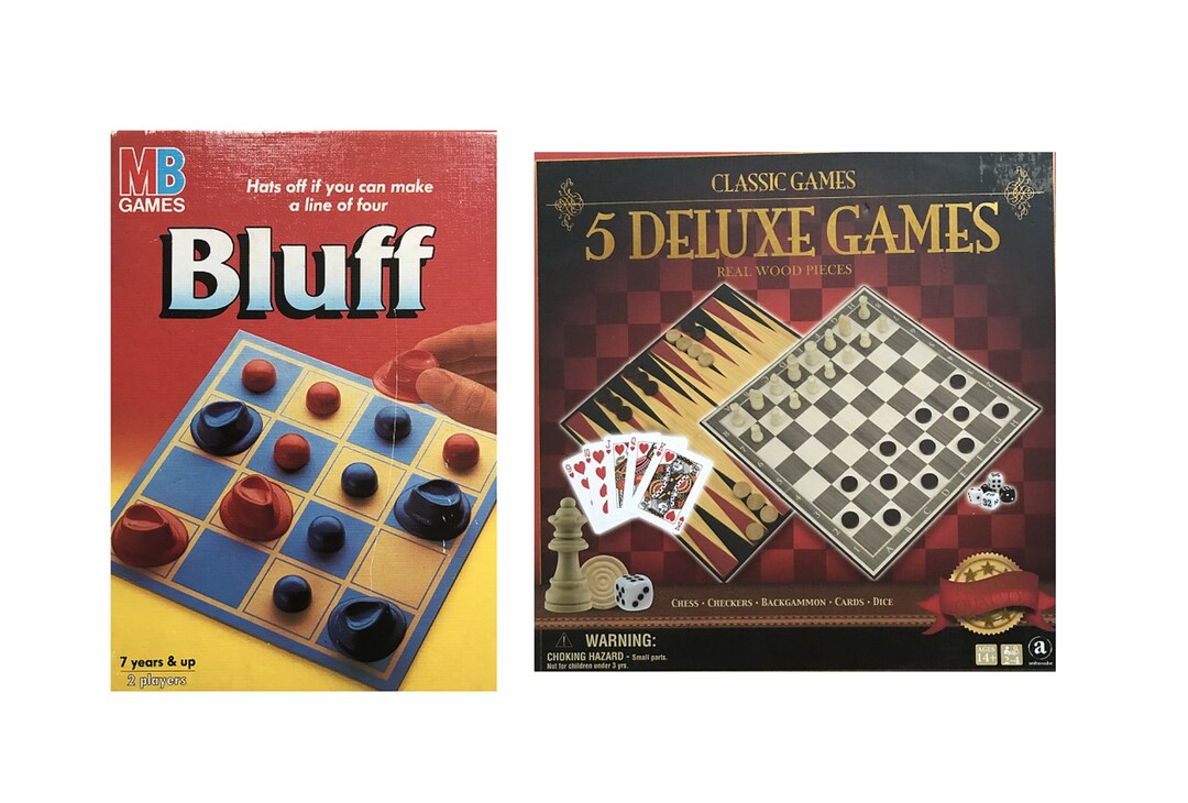 Vintage Board Games Choose From : Bluff / 5 Deluxe Games Set - Etsy
