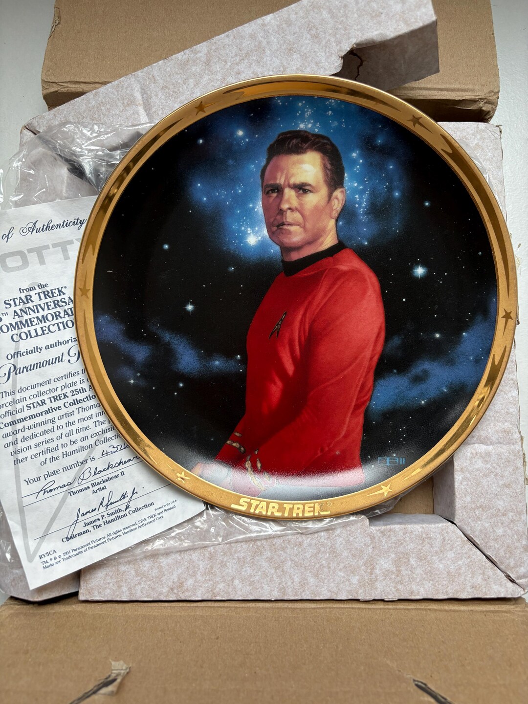 Star Trek Scotty Collector Plate: 25th Anniversary Porcelain, Hamilton ...