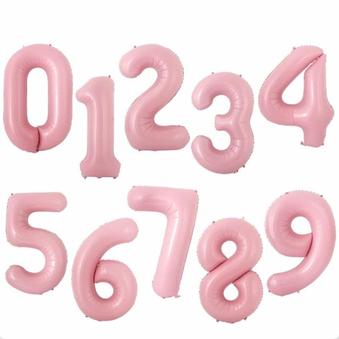 40 Baby Pink Foil Number Balloons / Birthday / Princess - Etsy