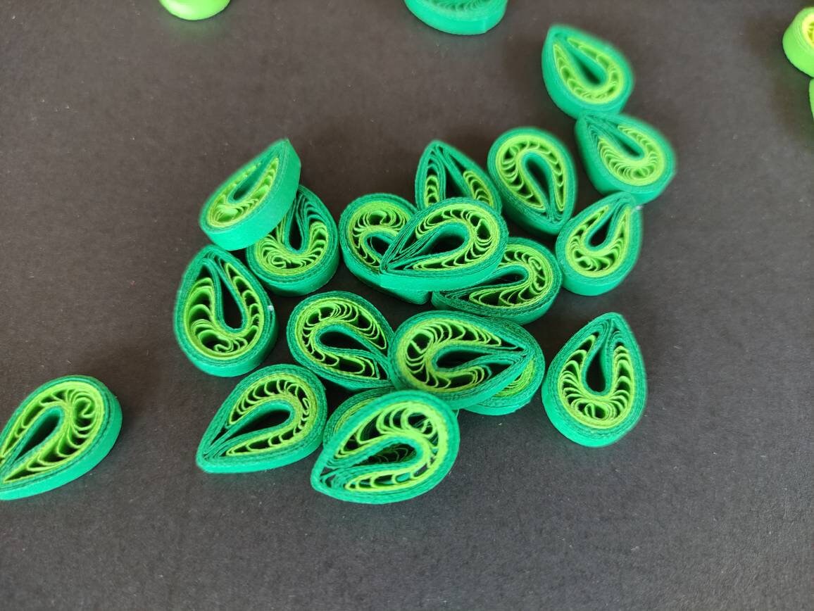 200 Paper Quilling Leaves Pack/handmade Leaves/set of Quilling Leaves ...