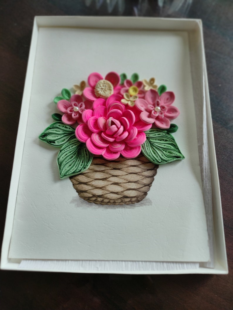 Handmade Quilling Greeting Card/paper Flowers Cards/card for - Etsy