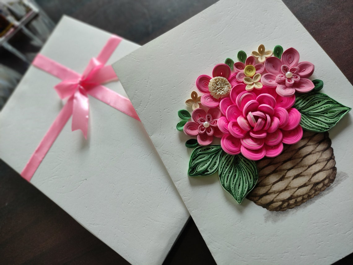 Handmade Quilling Greeting Card/paper Flowers Cards/card for - Etsy