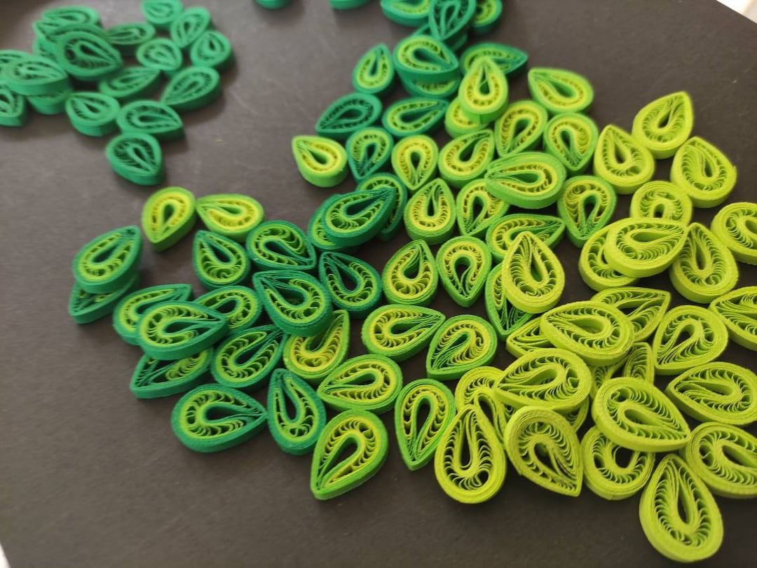 200 Paper Quilling Leaves Pack/handmade Leaves/set of Quilling Leaves ...