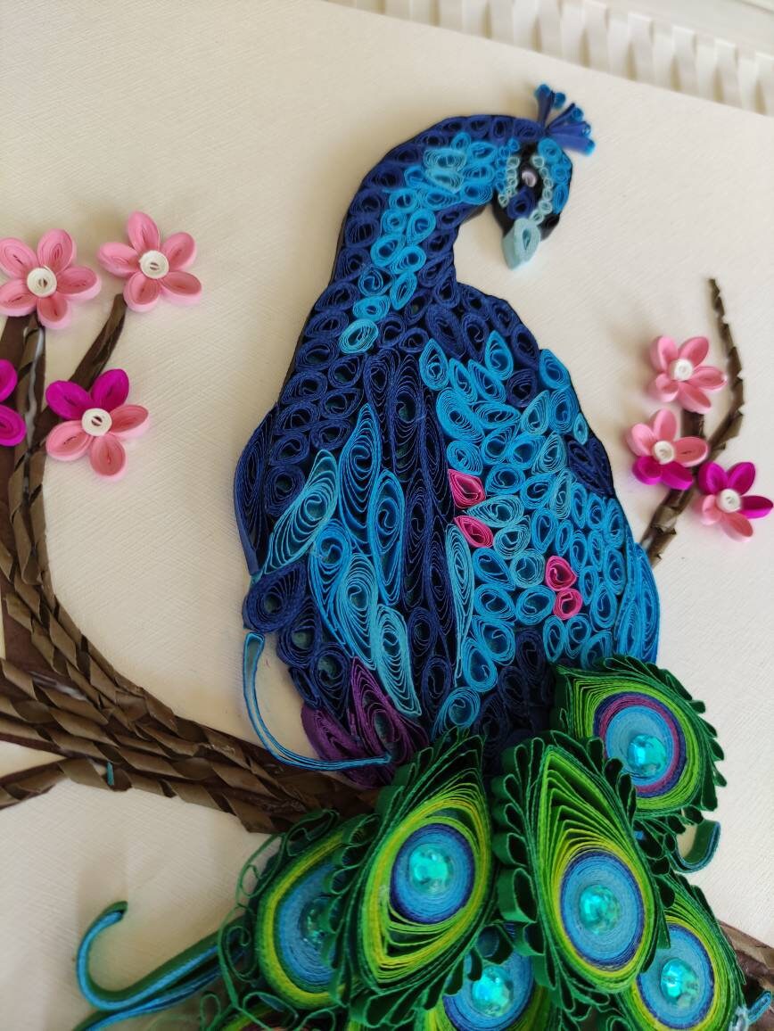 Peacock Quilling Wall Art /unframed /quilling Wall - Etsy