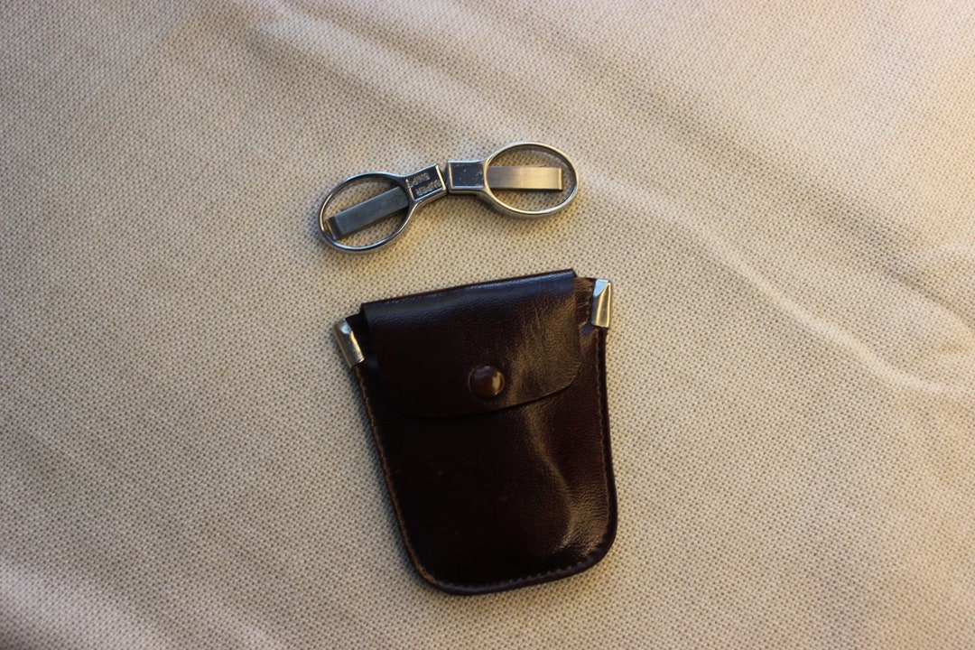 Foldable "super Snips" Miniature Scissors - Vintage in Leather Case - Etsy