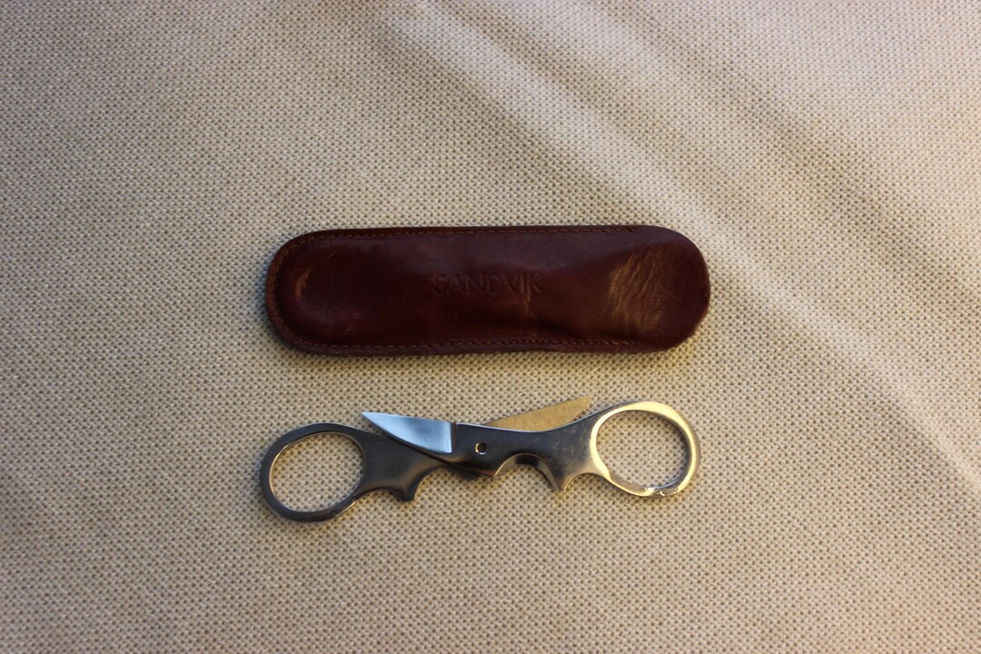Vintage Foldable Miniature Scissors in Original Leather Case - Etsy