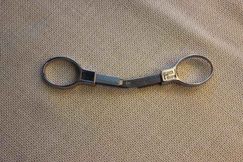 Foldable "super Snips" Miniature Scissors - Vintage in Leather Case - Etsy