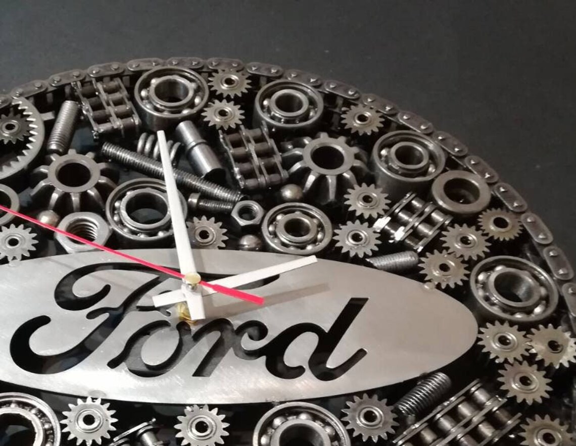 Ford Theme Wall Clock Automotive Art Starter Gears and Chain Auto Decor ...